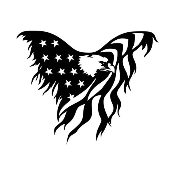 Monochromatic US Flag Bald Eagle Silhouette Art - Design Shop by ...