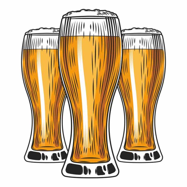 Three Pints of Beer Vector Art - Design Shop by AquaDigitizing