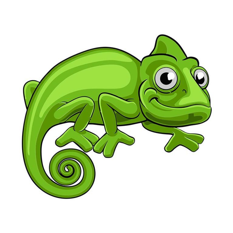 Cartoonish Veiled Chameleon Vector Art - Design Shop by AquaDigitizing
