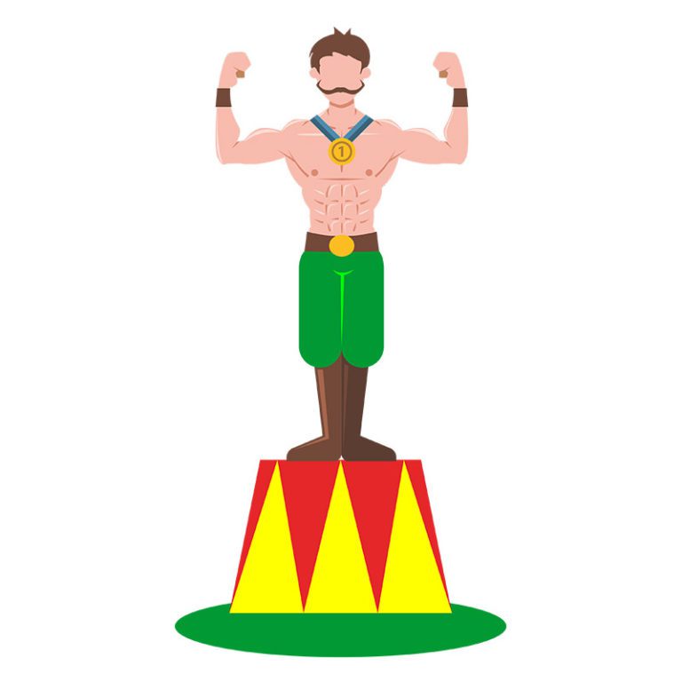 Muscular and Sturdy Circus Ring Master Vector Art - Design Shop by ...