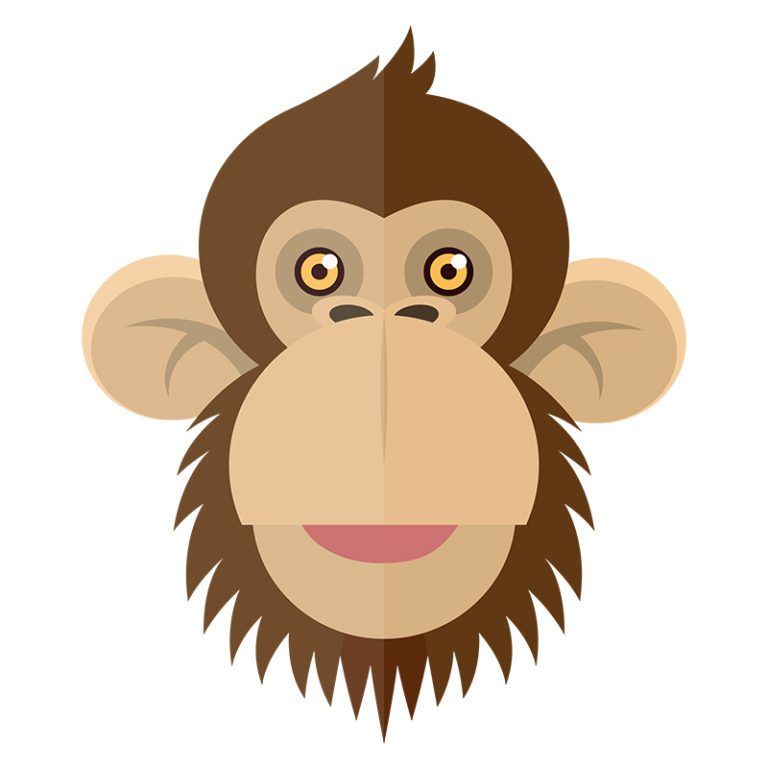 Monkey Digital Vector File Animal Vector - Design Shop by AquaDigitizing