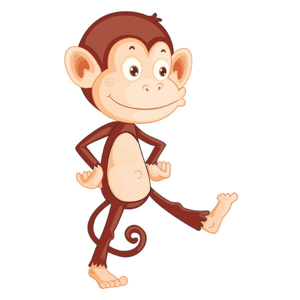 Monkey Vector File Animal Vector Art Walking Monkey SVG PDF Brown ...