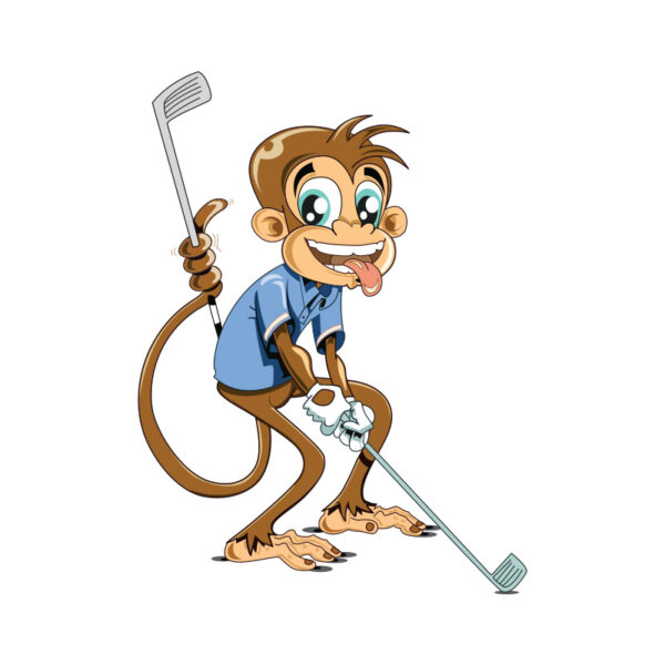 FREE GOLF PLAYING MONKEY VECTOR DESIGN - Design Shop by AquaDigitizing