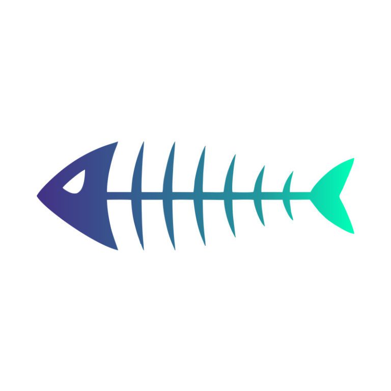 GRADIENT COLORED FISH BONE VECTOR ART - Design Shop by AquaDigitizing