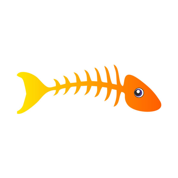 Glimmering Gold Fish Bone Vector Art - Design Shop by AquaDigitizing