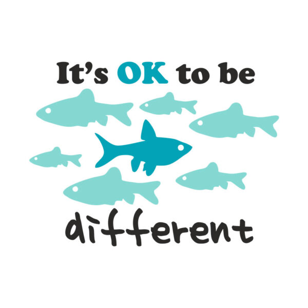 OK to be different Autism Fish Vector Art - Design Shop by AquaDigitizing