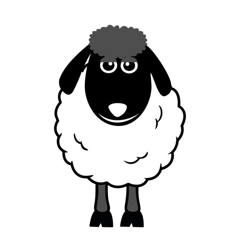 black and white sheep - Design Shop by AquaDigitizing