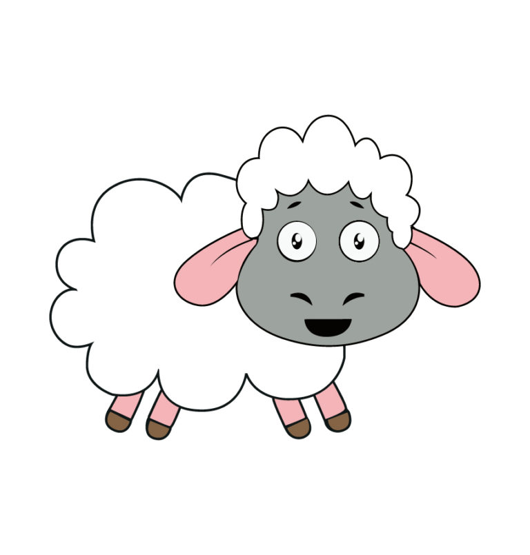 white gray sheep vector - Design Shop by AquaDigitizing