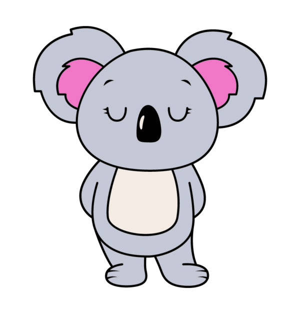 A Cute Koala Cartoon In Grey Color Vector - Design Shop by AquaDigitizing