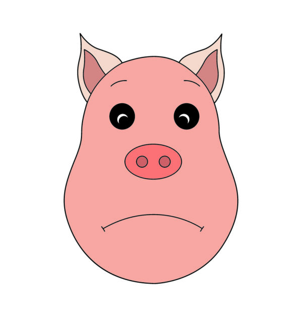Pig Sad Vector - Design Shop by AquaDigitizing