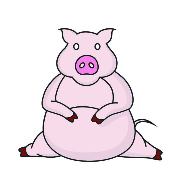 Poster Fat Pig Cartoon - Design Shop by AquaDigitizing