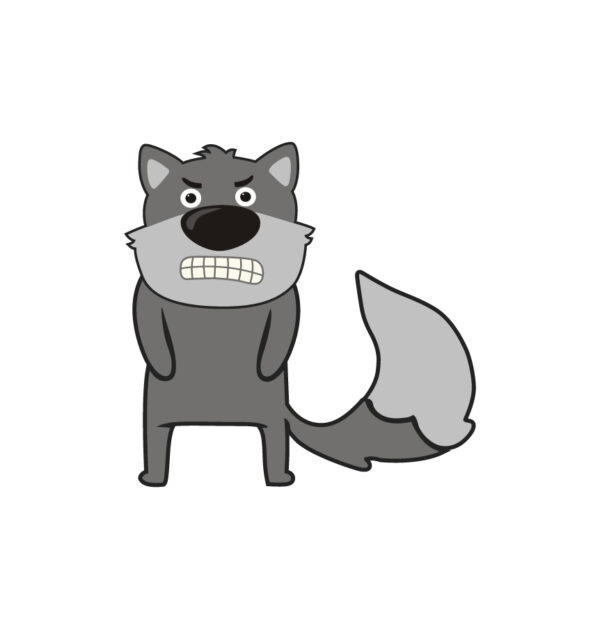 angry standing wolf vector - Design Shop by AquaDigitizing