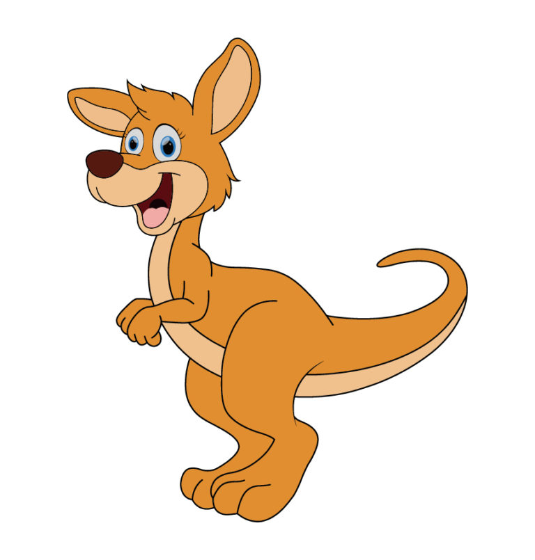 jumping happy kangaroo vector - Design Shop by AquaDigitizing
