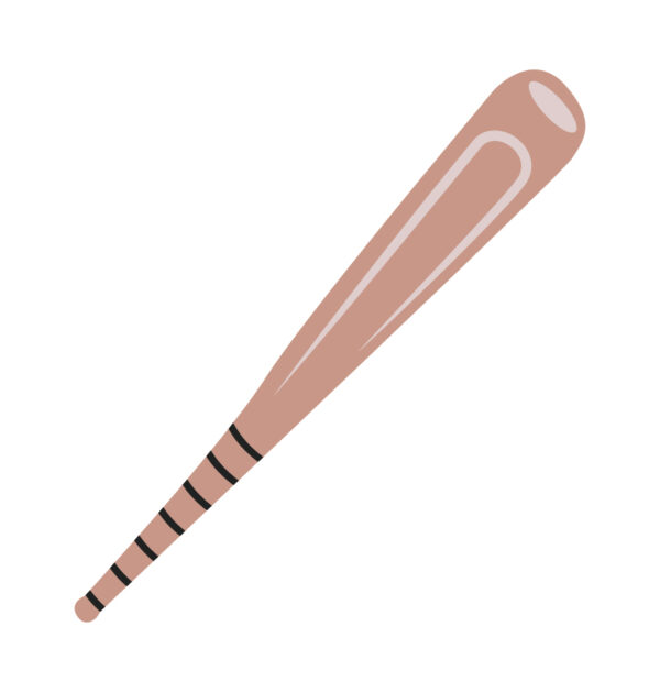 Baseball Bat Vector In Brown Color - Design Shop by AquaDigitizing