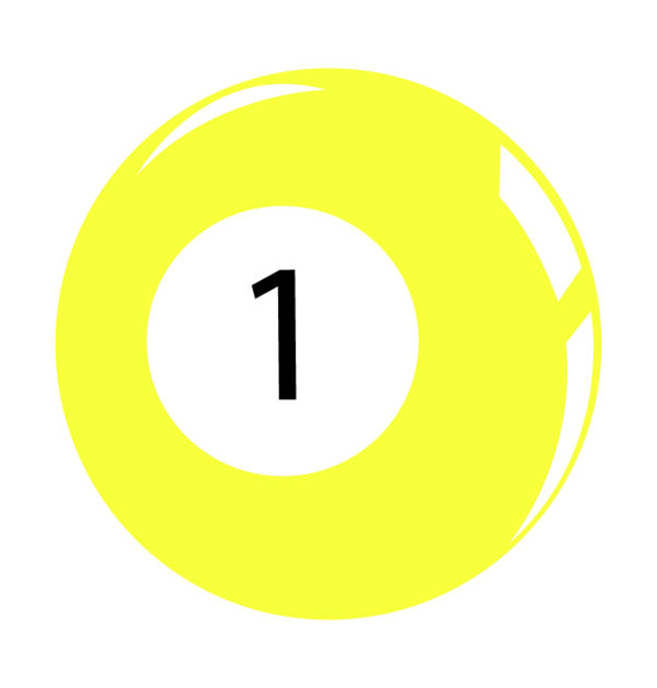 Billiard Yellow pool ball - Design Shop by AquaDigitizing