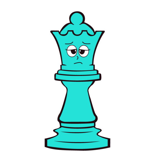 sad queen chess vector - Design Shop by AquaDigitizing