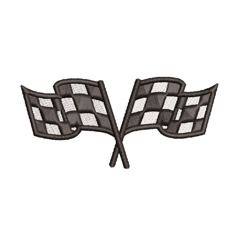 CHECKER FLAG EMBROIDERY DESIGN | CROSSED FLAG EMBROIDERY DESIGN | RACE ...