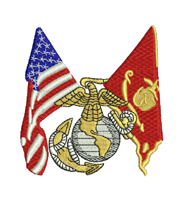 MARINE CORPS LOGO EMBROIDERY DESIGN | USA FLAG EMBROIDERY DESIGN ...