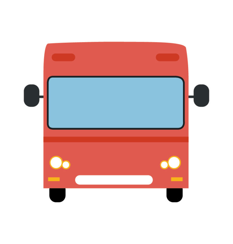 Public Bus In Front Look Vector - Design Shop by AquaDigitizing