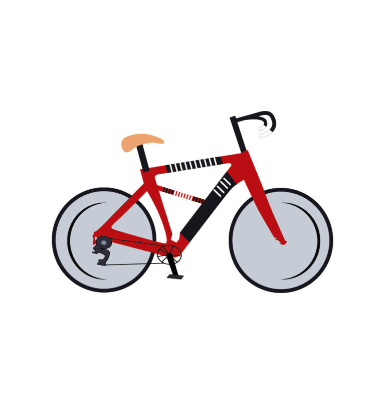 Stylish Cycle Vector In Red Color - Design Shop by AquaDigitizing