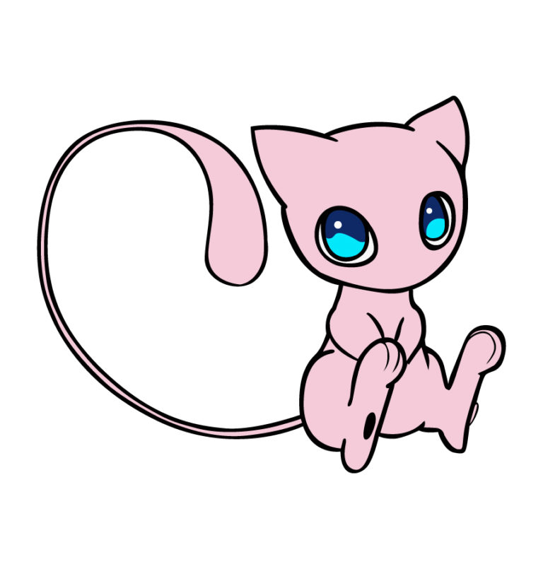 mew cartoon vector - Design Shop by AquaDigitizing