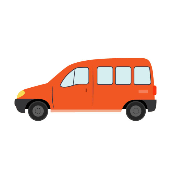 Van Vector In Orange Color - Design Shop by AquaDigitizing