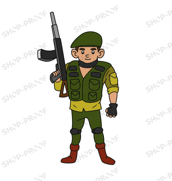 Cartoon Army Man Vector Design - Design Shop by AquaDigitizing
