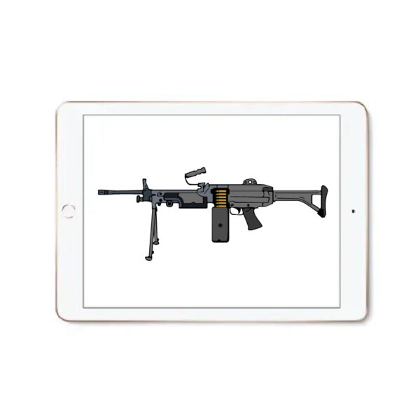 US Army Premium Machine Gun Vector Design - Design Shop by AquaDigitizing