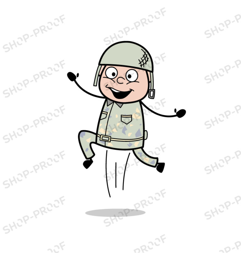 Cute Army Boy Cartoon Vector - Design Shop by AquaDigitizing