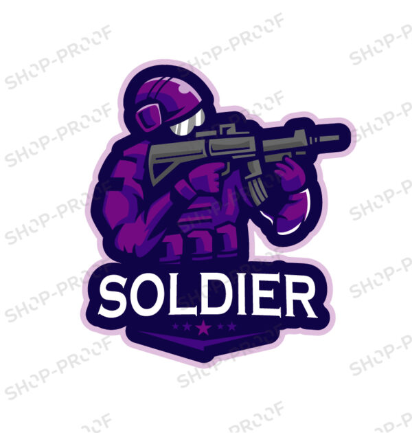 Soldier Vector In Purple Color - Design Shop by AquaDigitizing