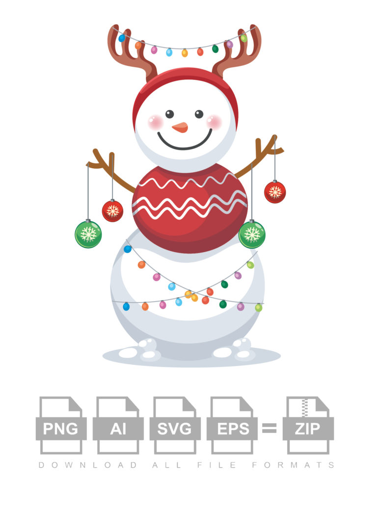 Merry Christmas Snow Man Vector - Design Shop by AquaDigitizing