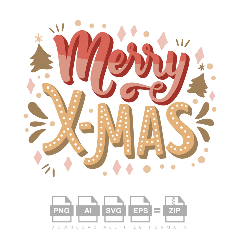 Merry X-MAS Vector - Design Shop by AquaDigitizing