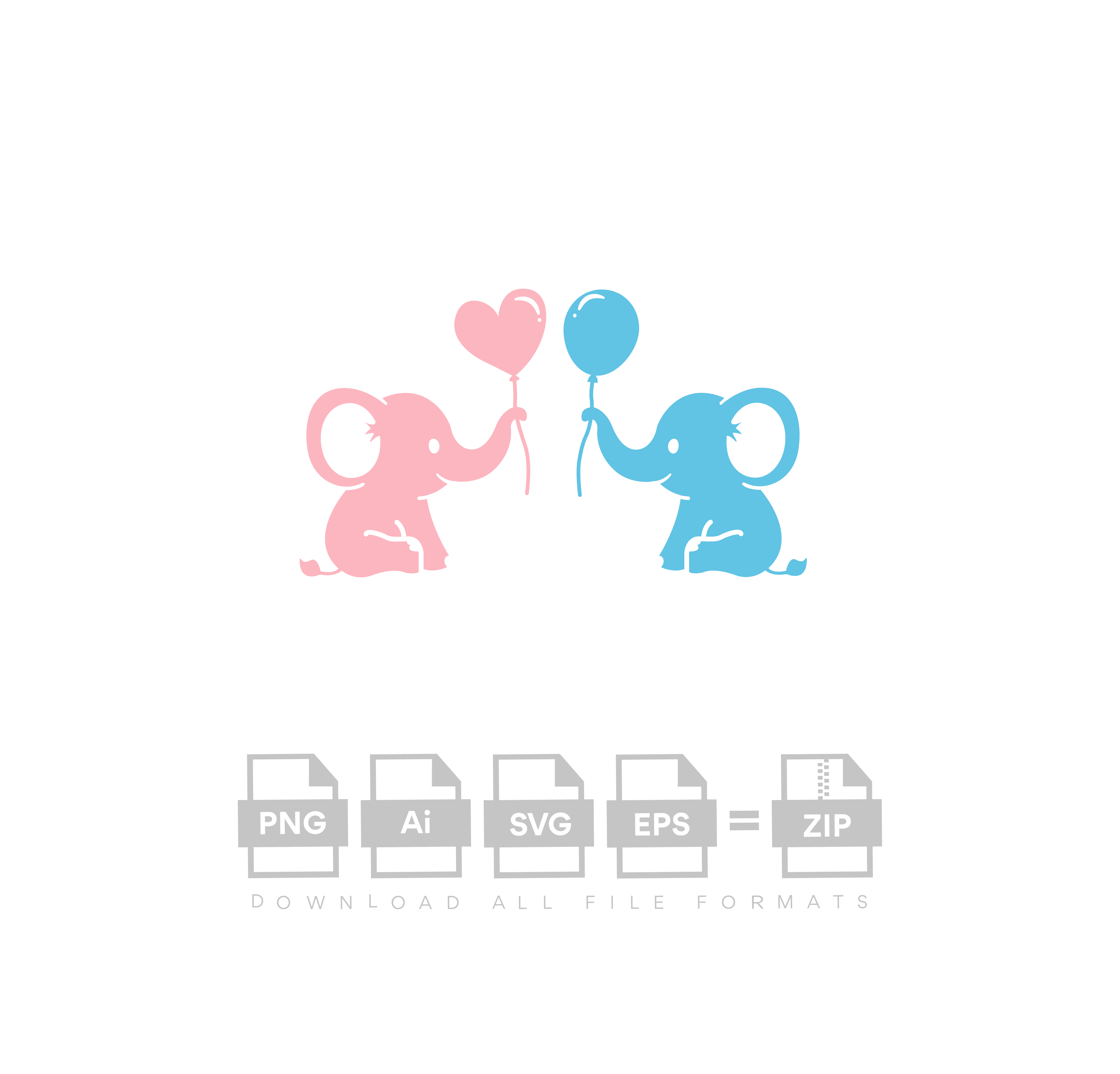 Cute Baby Elephant Vector Cut File Cricut Vector 2 - Design Shop by ...