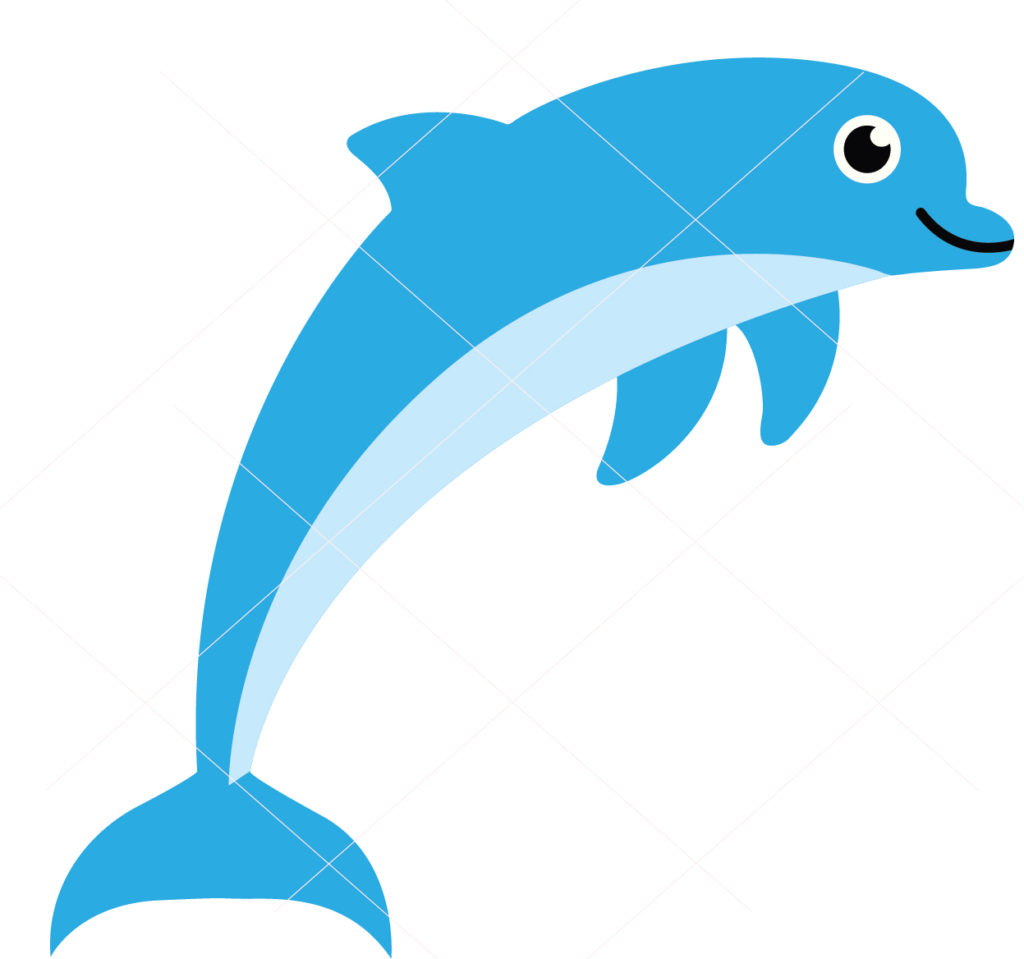 Cute Dolphin Cut File Cricut Vector - Design Shop by AquaDigitizing