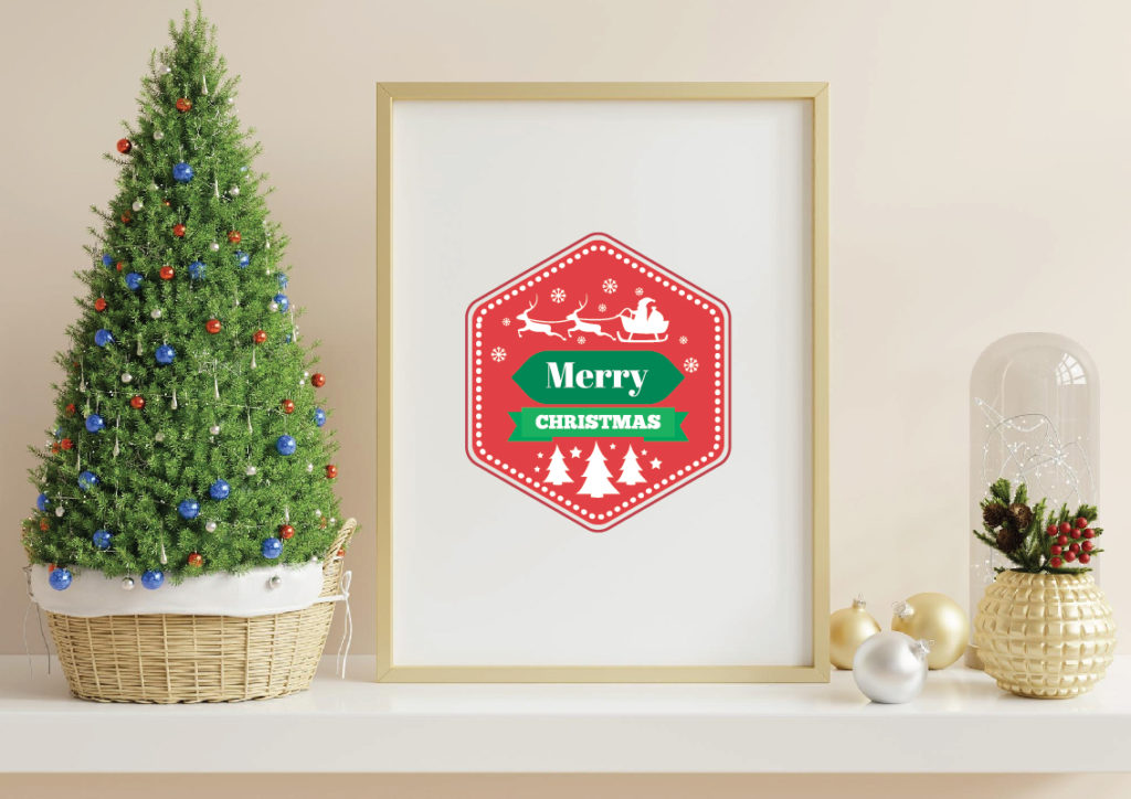 Merry Christmas Badge Vector Design - Design Shop by AquaDigitizing