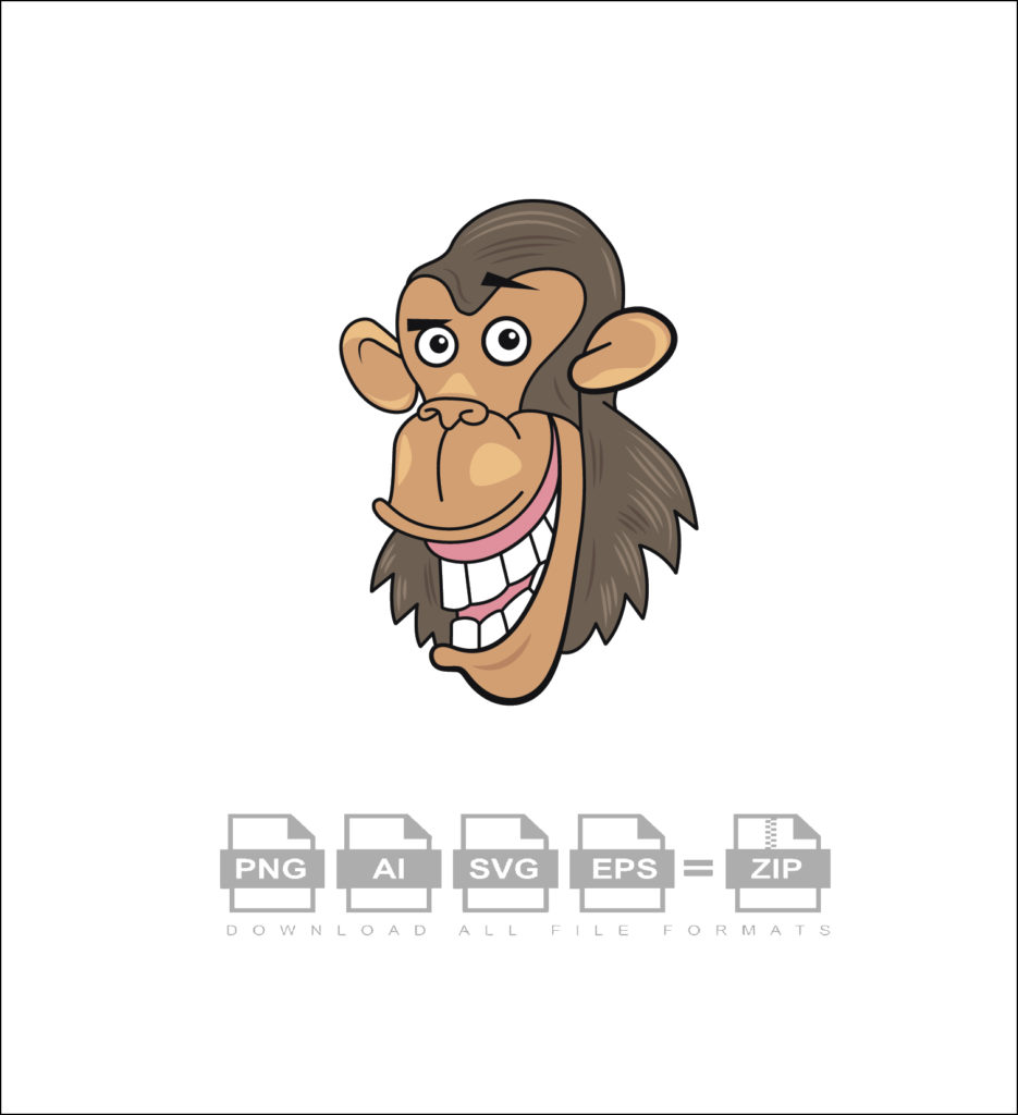 Smile Monkey Face Vector - Design Shop by AquaDigitizing