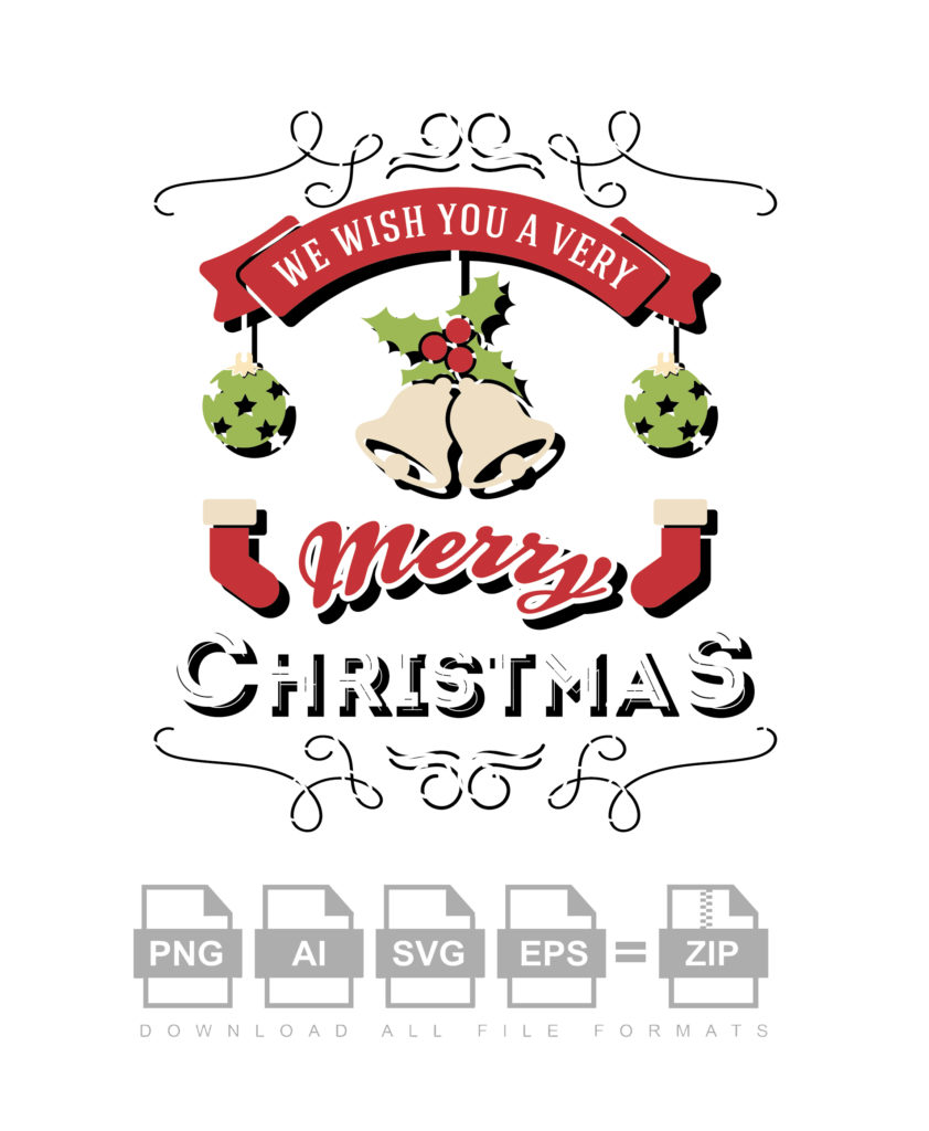We Wish You A Very Merry Christmas - Design Shop by AquaDigitizing