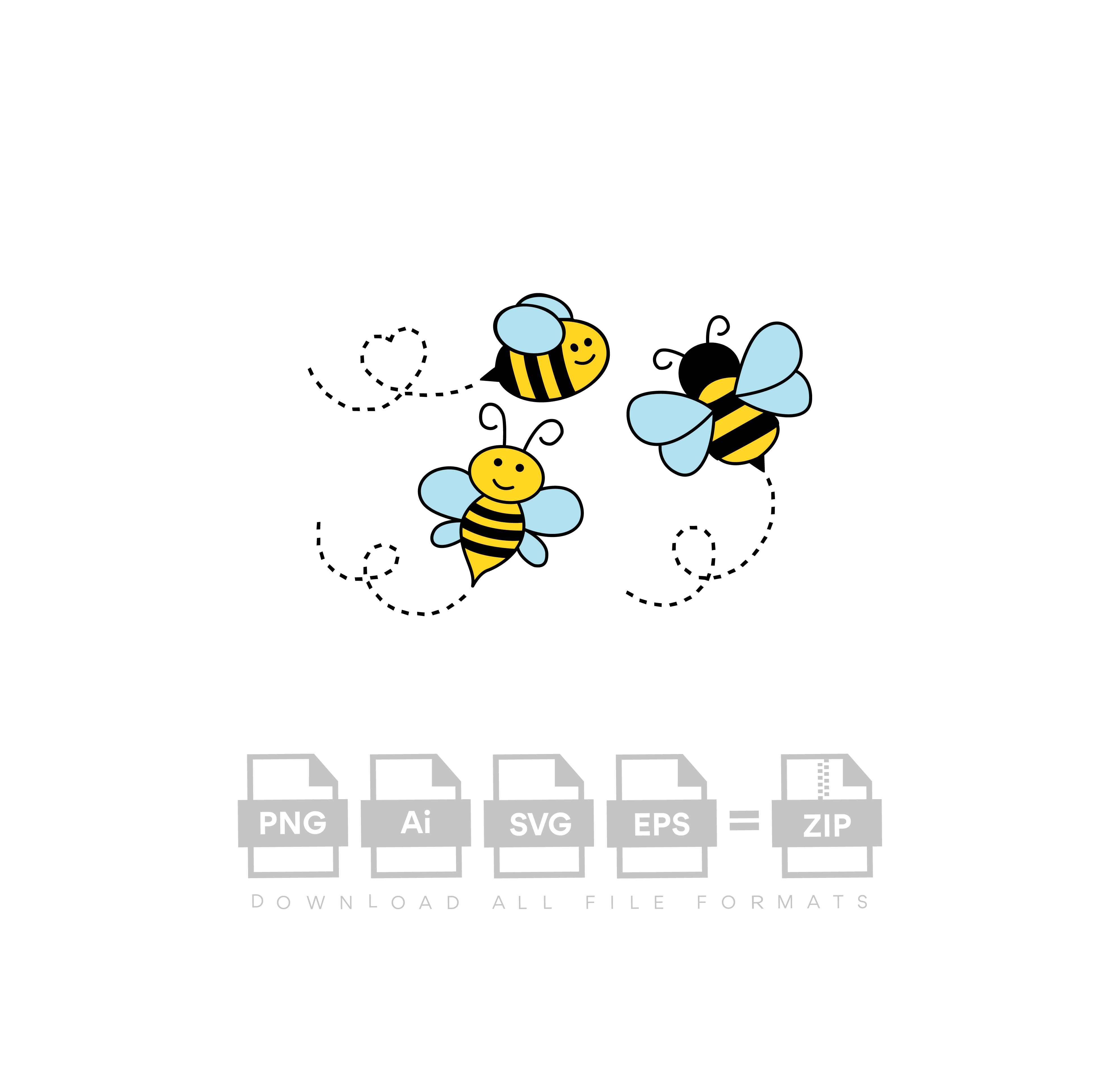 Cute Bees Vector - Design Shop by AquaDigitizing