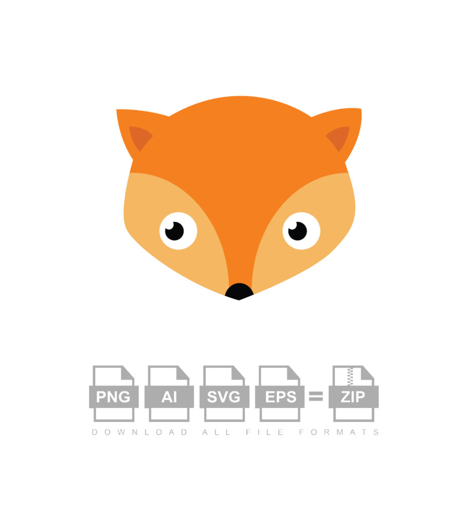 Fox Face Vector - Design Shop by AquaDigitizing