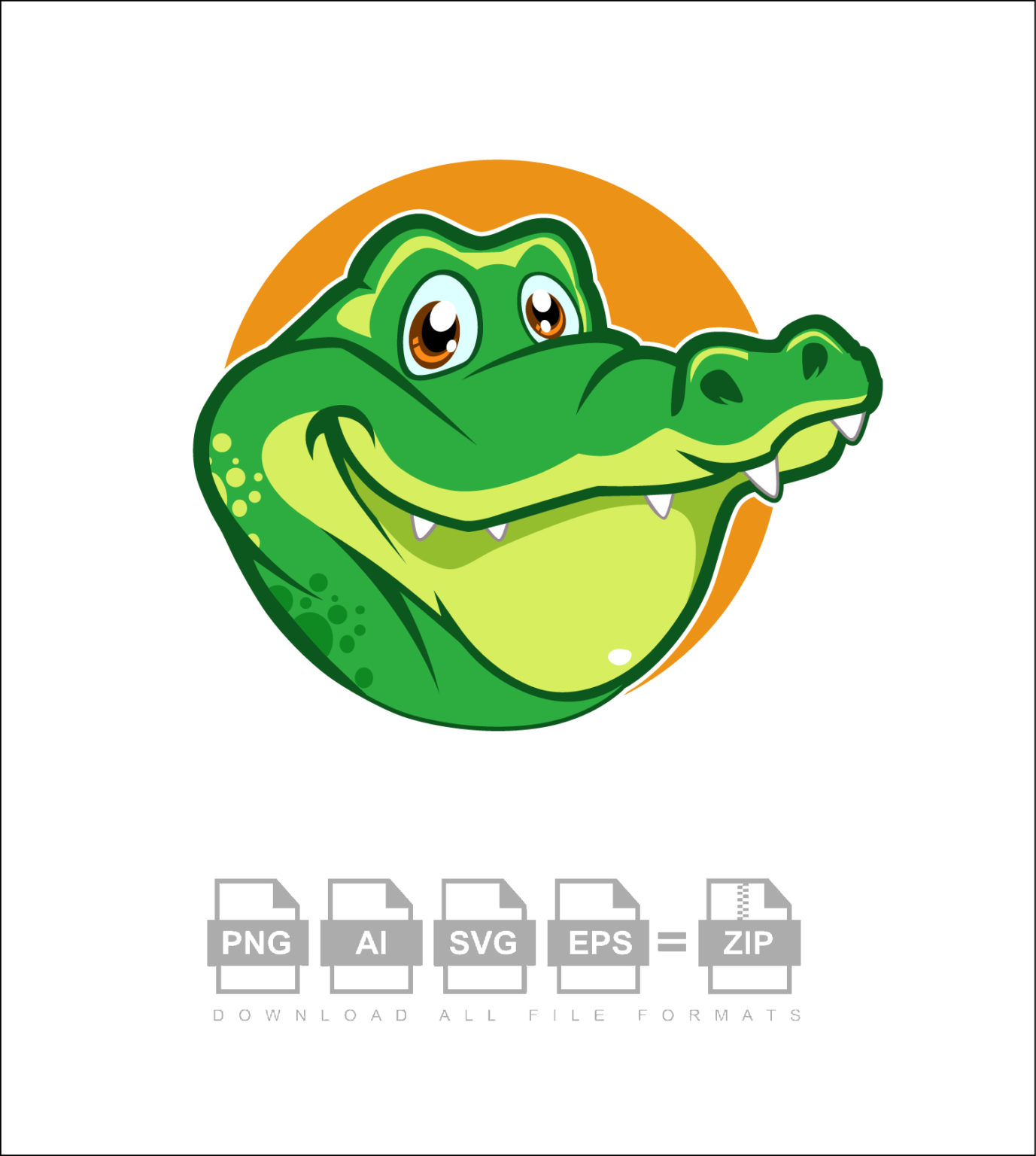 Crocodile Head Royalty Face Vector - Design Shop by AquaDigitizing