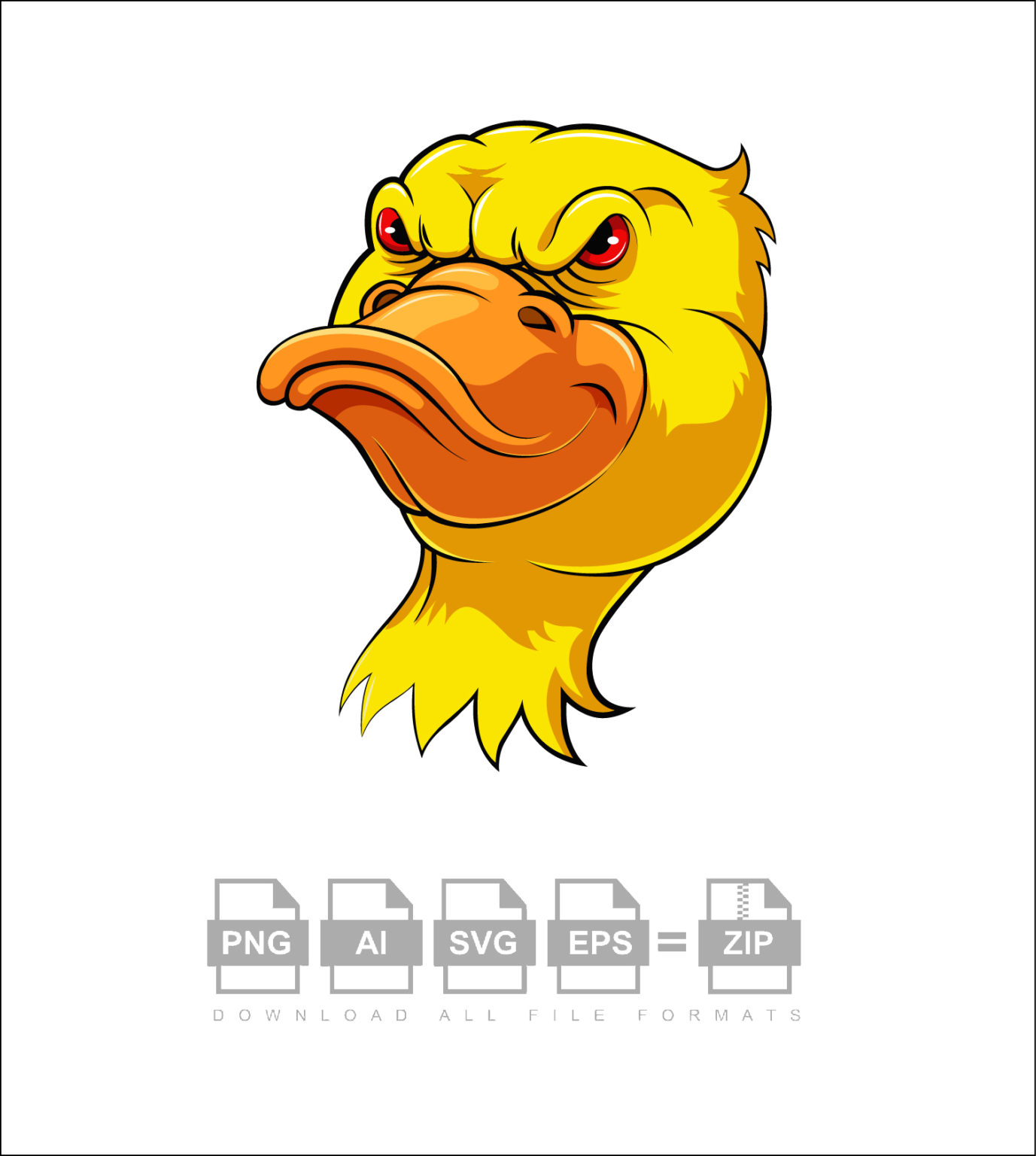 Duck Face Vector - Design Shop by AquaDigitizing