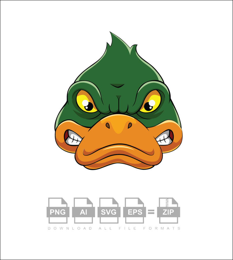Duck Mascot Face Vector Design - Design Shop by AquaDigitizing