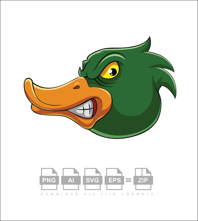Duck Mascot Side Face Vector - Design Shop by AquaDigitizing