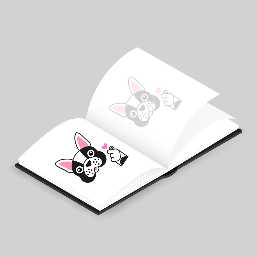 French Bulldog Loves K Pop Sticker Logo Vector - Design Shop by ...