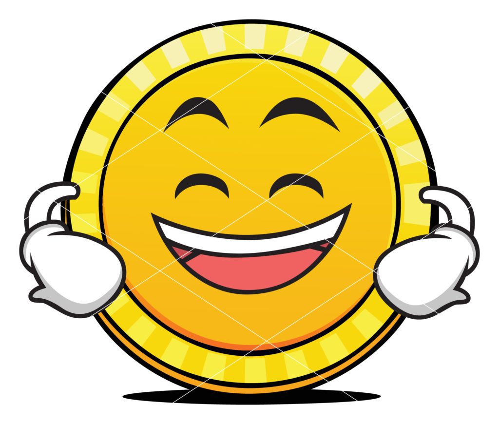 Grining Coin Cartoon Vector - Design Shop by AquaDigitizing