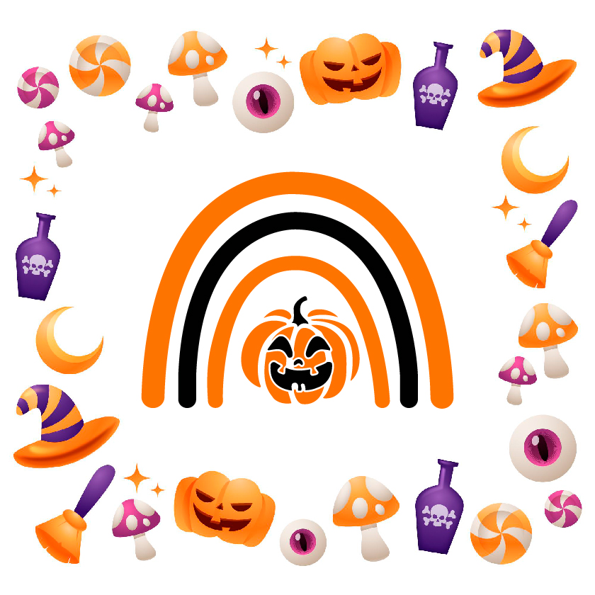 Halloween Rainbow Vector - Design Shop by AquaDigitizing
