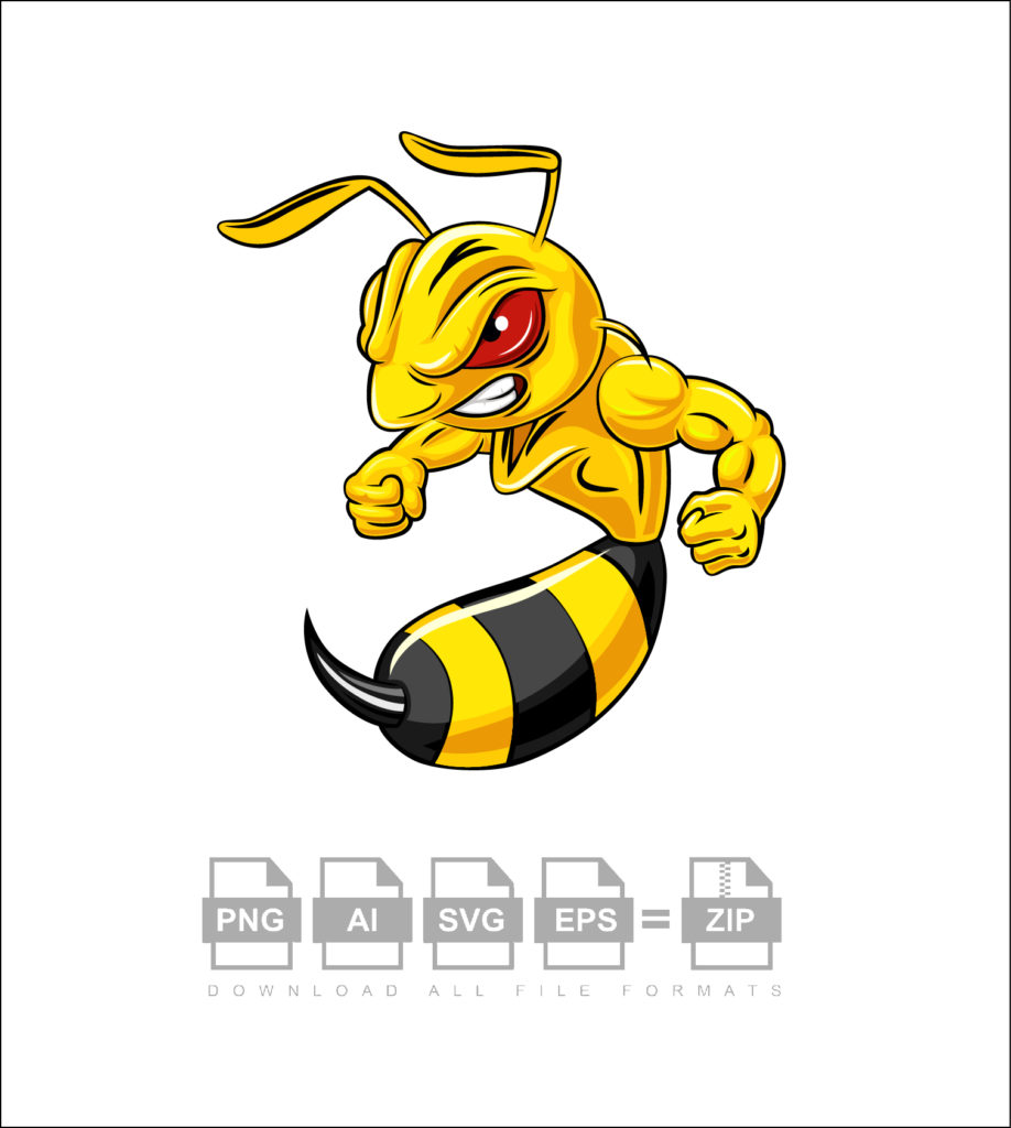 Mascot Bee Vector - Design Shop by AquaDigitizing