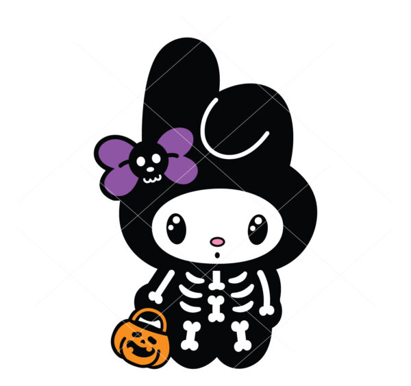 My Melody Skeleton Vector Halloween Vector - Design Shop by AquaDigitizing