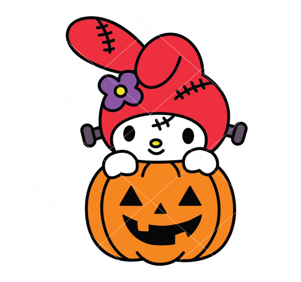 My Melody With Pumpkin Vector Halloween Vector - Design Shop by ...
