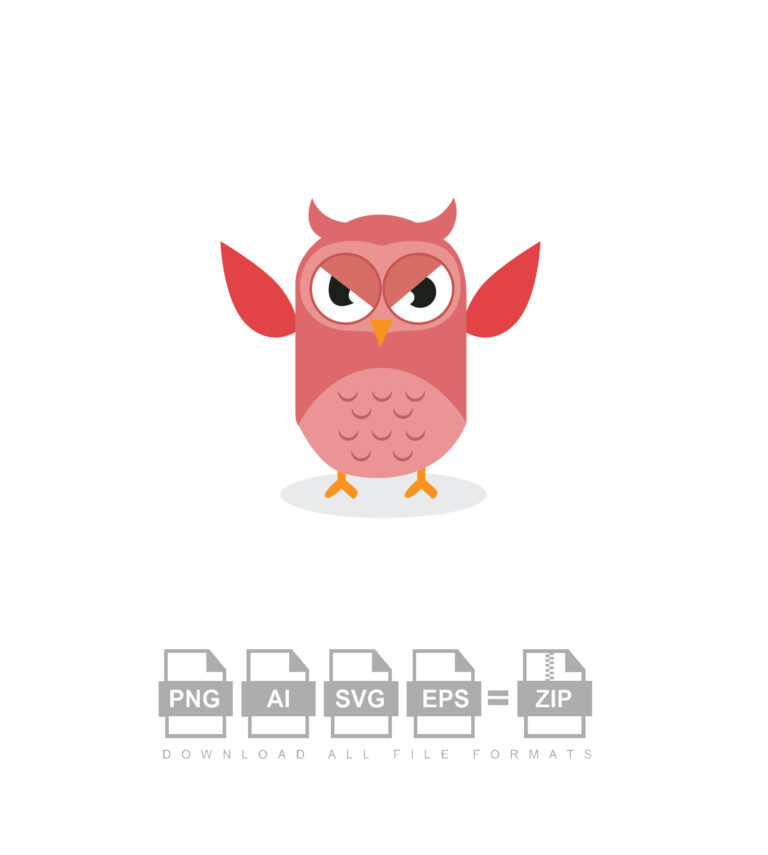 Angry Face Owl Vector - Design Shop by AquaDigitizing